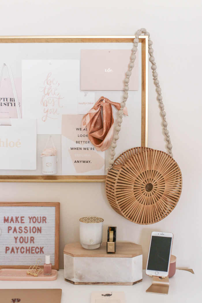 Dusty Rose and Gold Office Tour - Teresa Caruso